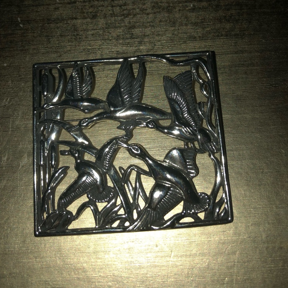 Stainless Steel Ducks In Flight Pin- 457 $25 Or $20 W… - Gem